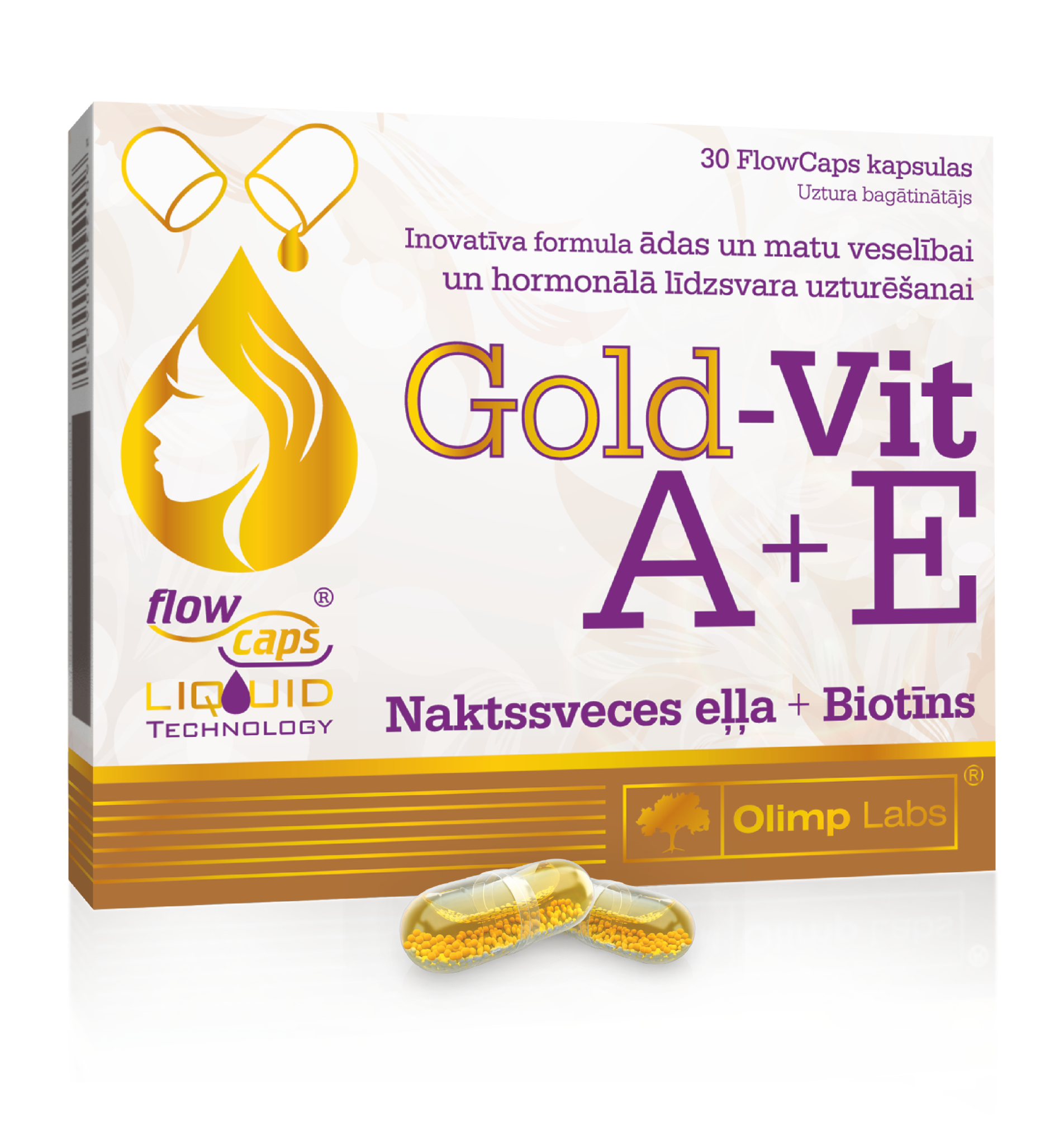 Olimp Labs Gold-Vit® A+E Naktssvece+Biotīns – vitaminibaltics.com